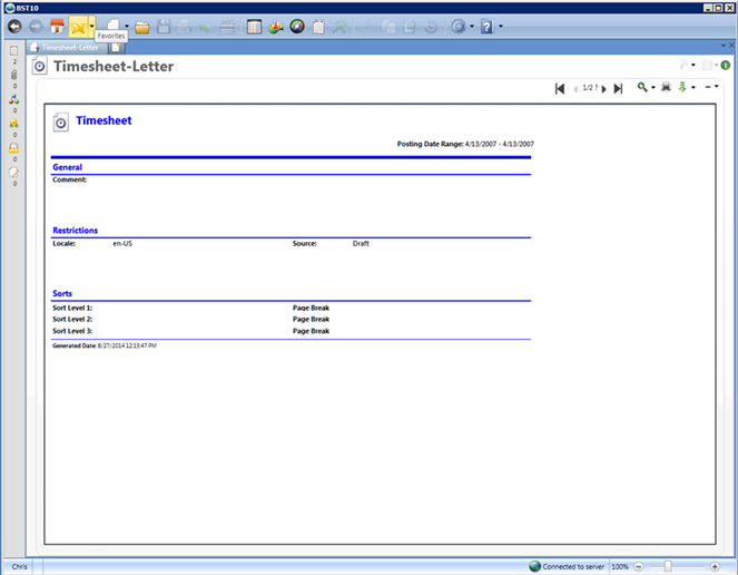 Report Screens Layout